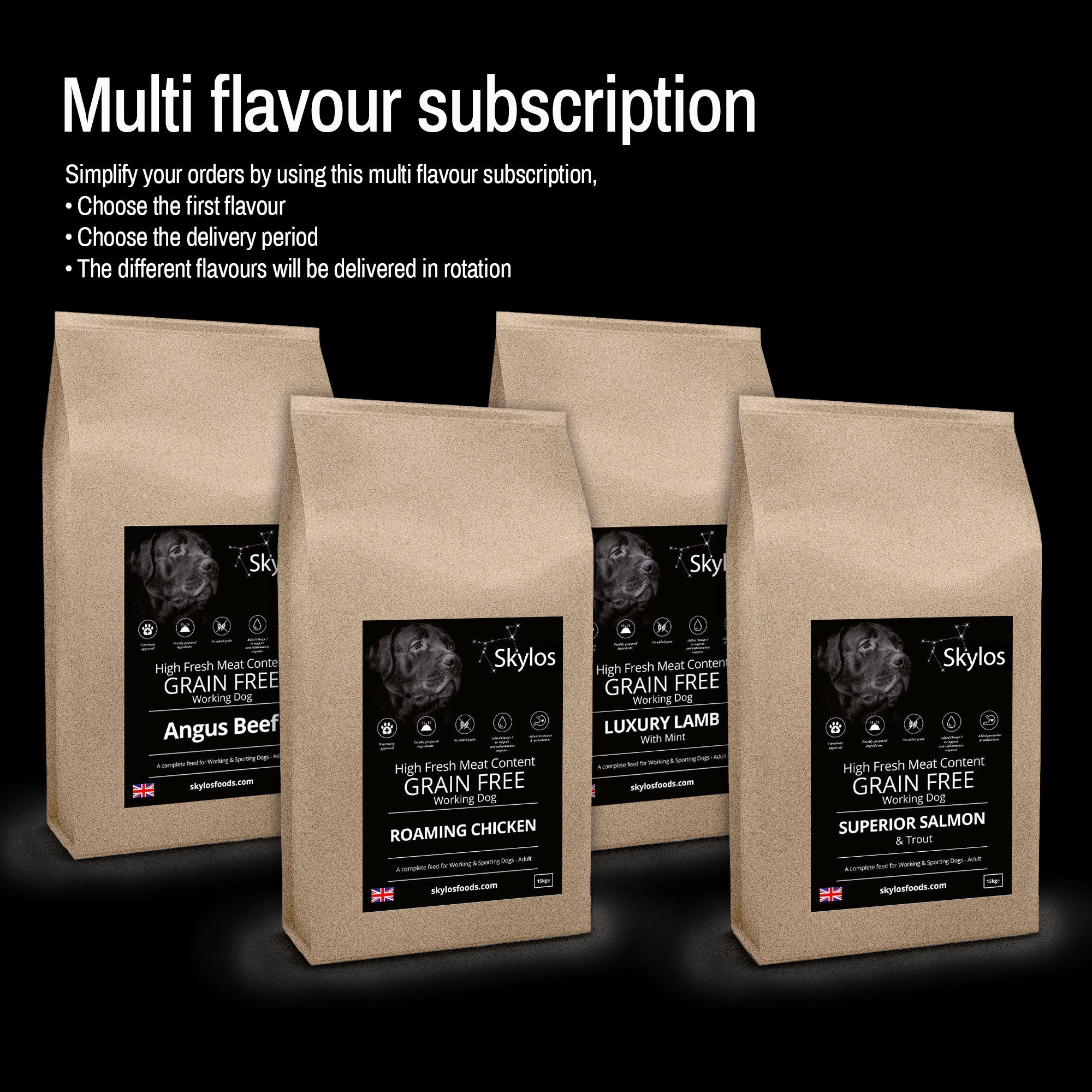 Multi Flavour Subscription - 15kg bags – New Skylos Foods